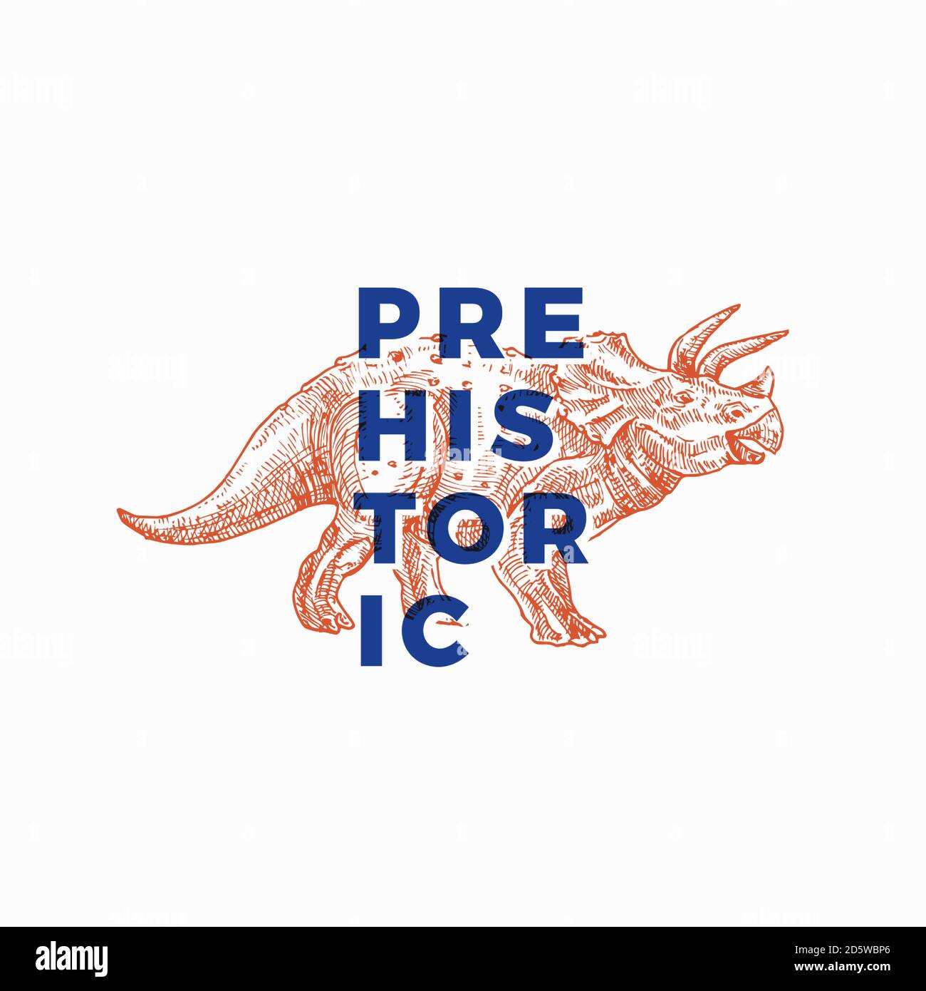 Prehistoric Dinosaur Abstract Sign, Symbol or Logo Template. Hand Drawn ...