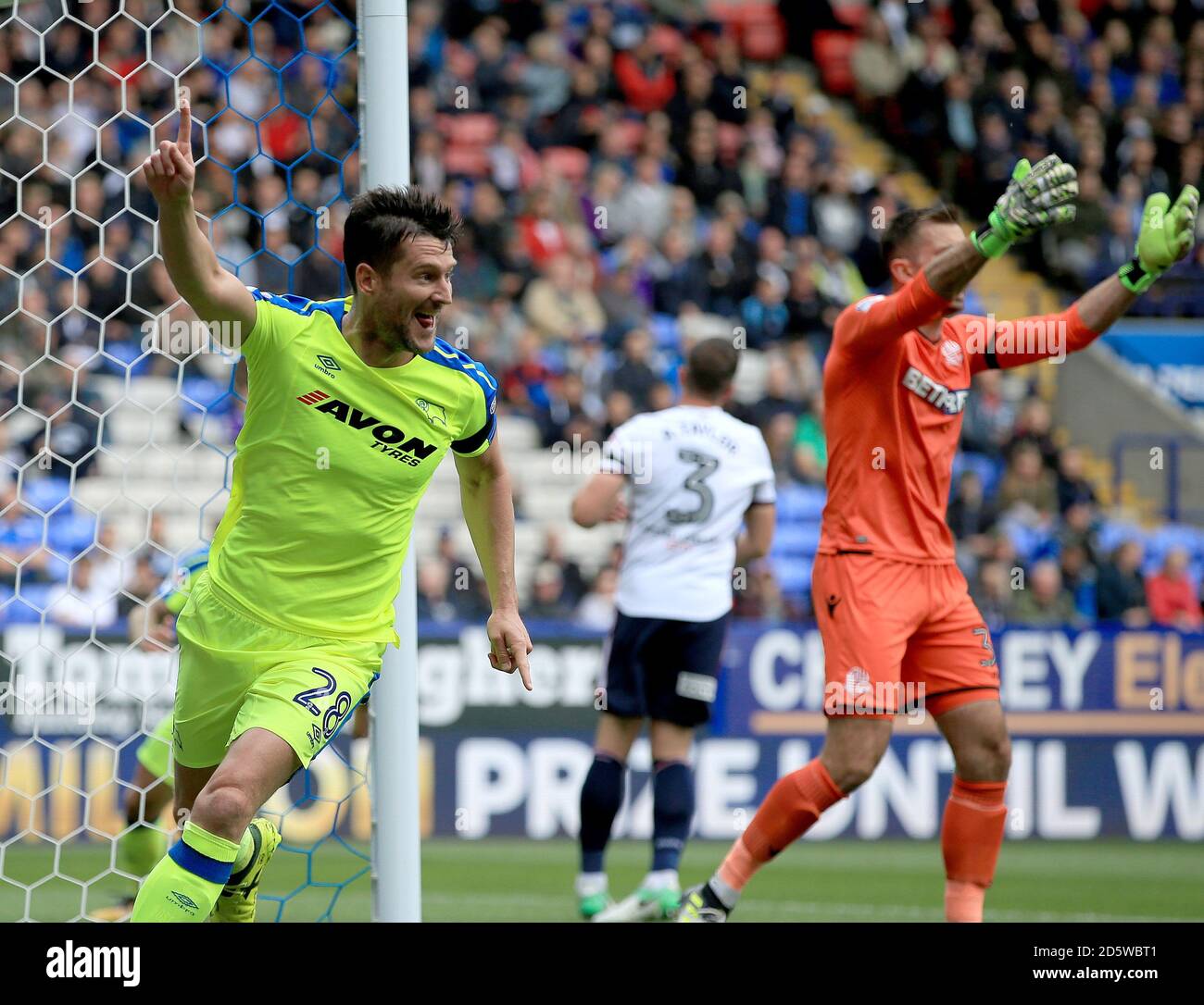 Derby County's David Nugent celebrates after he scores his sides first ...