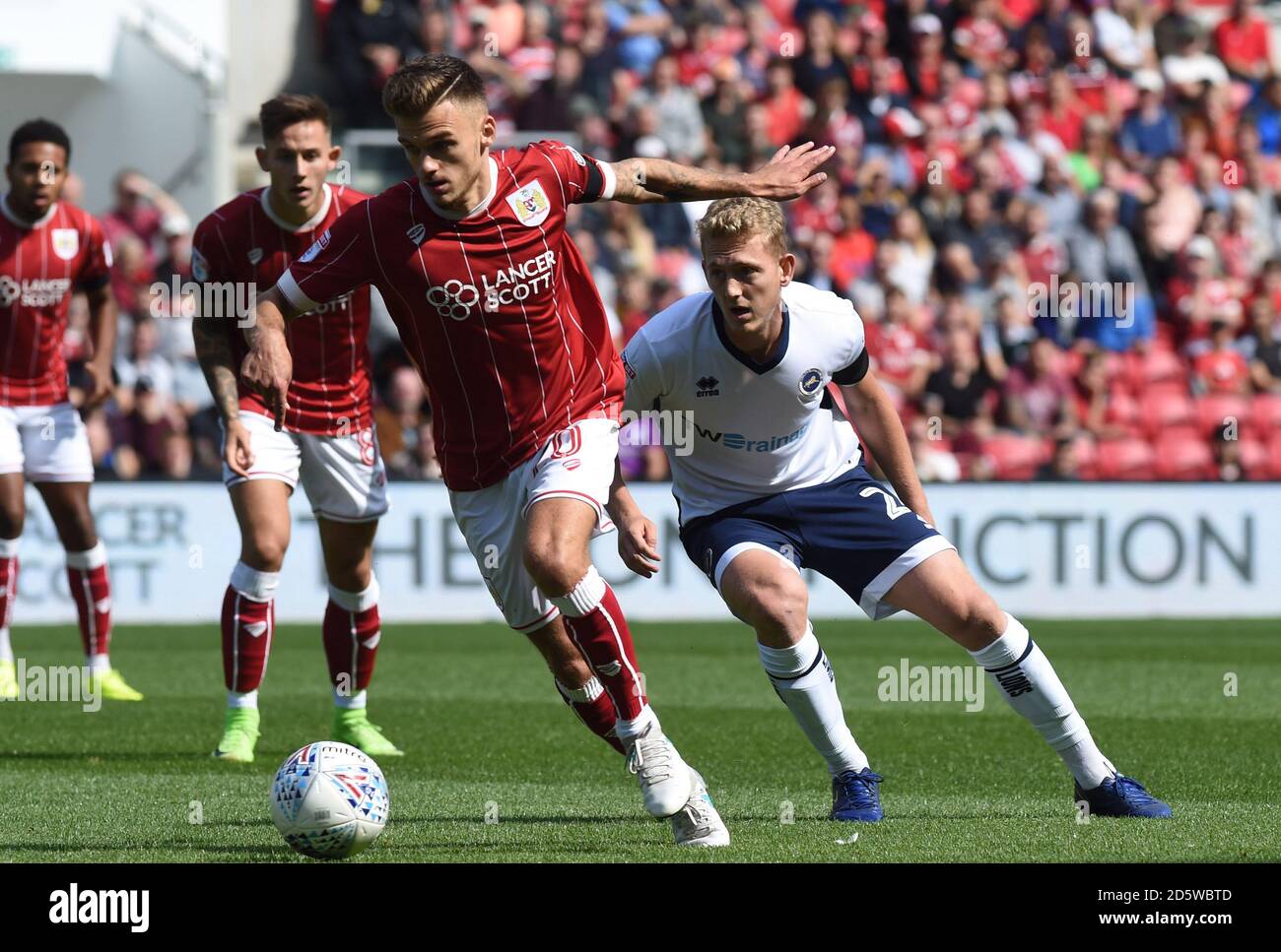 Bristol City's Jamie Paterson and Millwall's George Saville Stock Photo ...