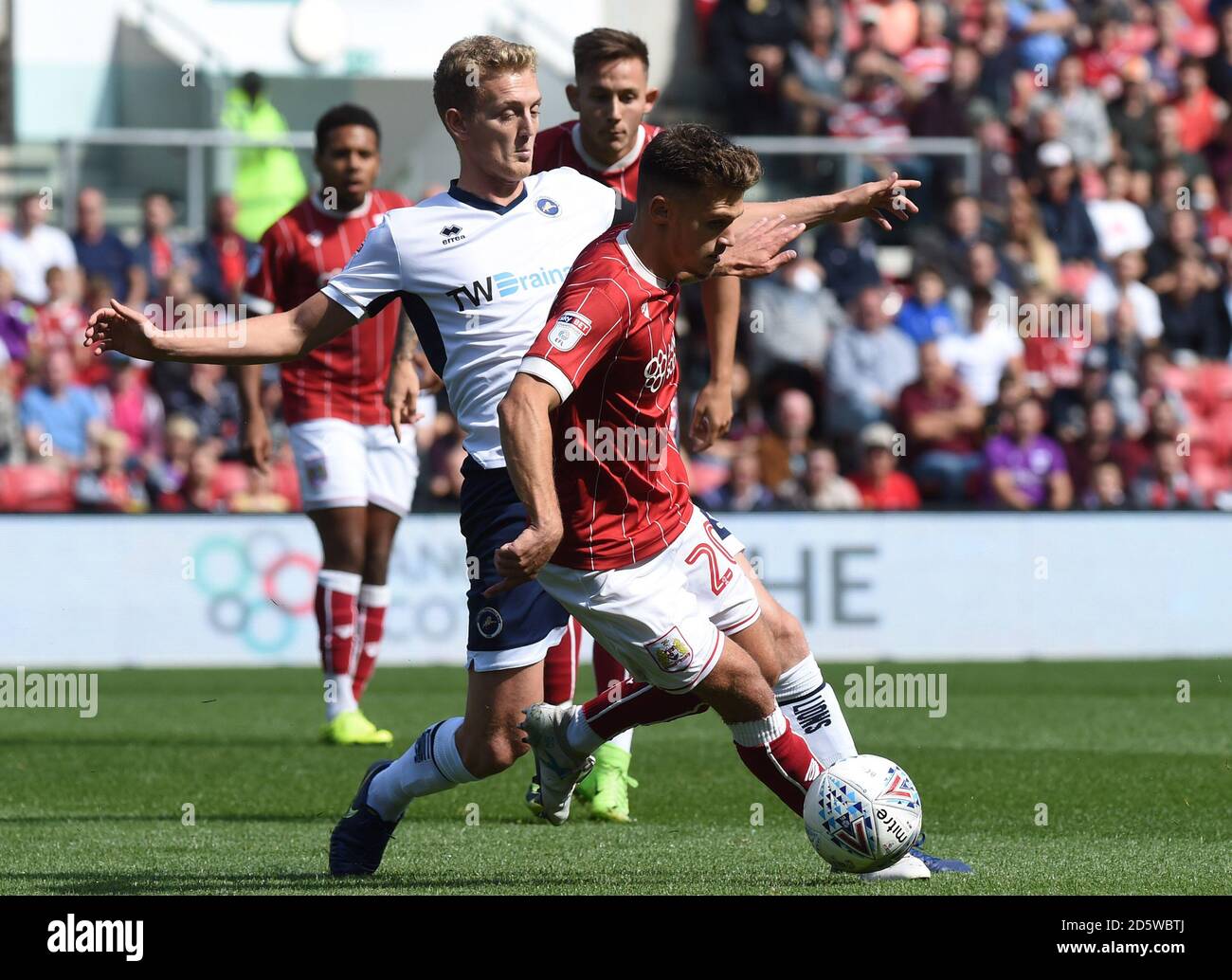 Bristol City's Jamie Paterson and Millwall's George Saville Stock Photo ...