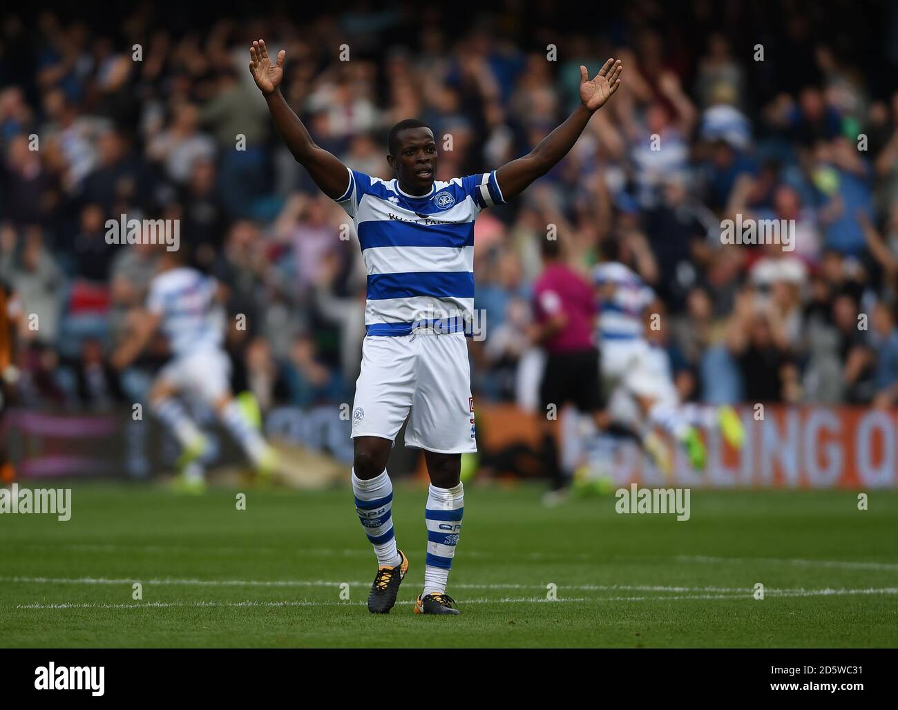 Queens Park Rangers' Nedum Onuoha celebrates as his side score their ...