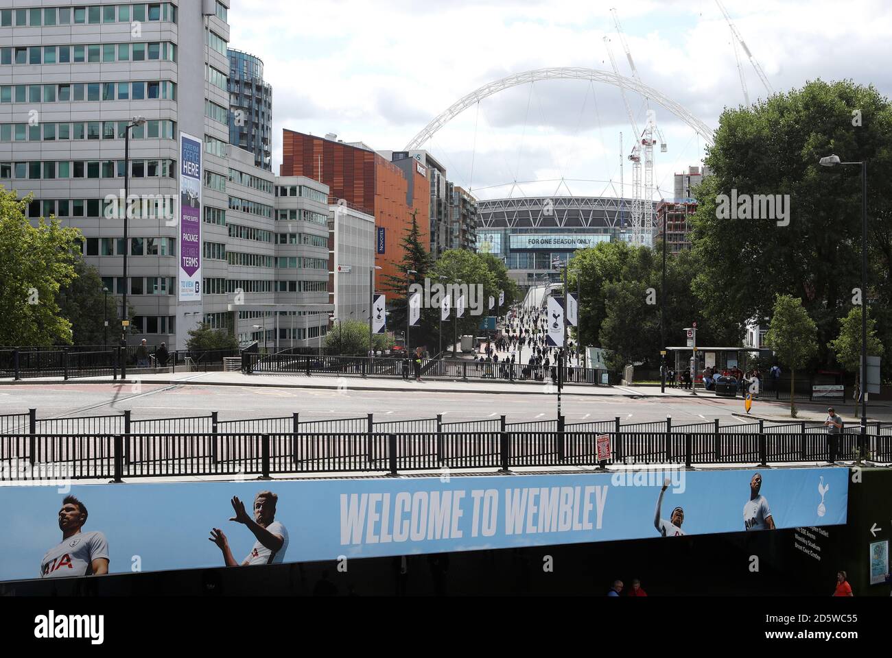 A view looking down Wembley Way outside the stadium before the game ...