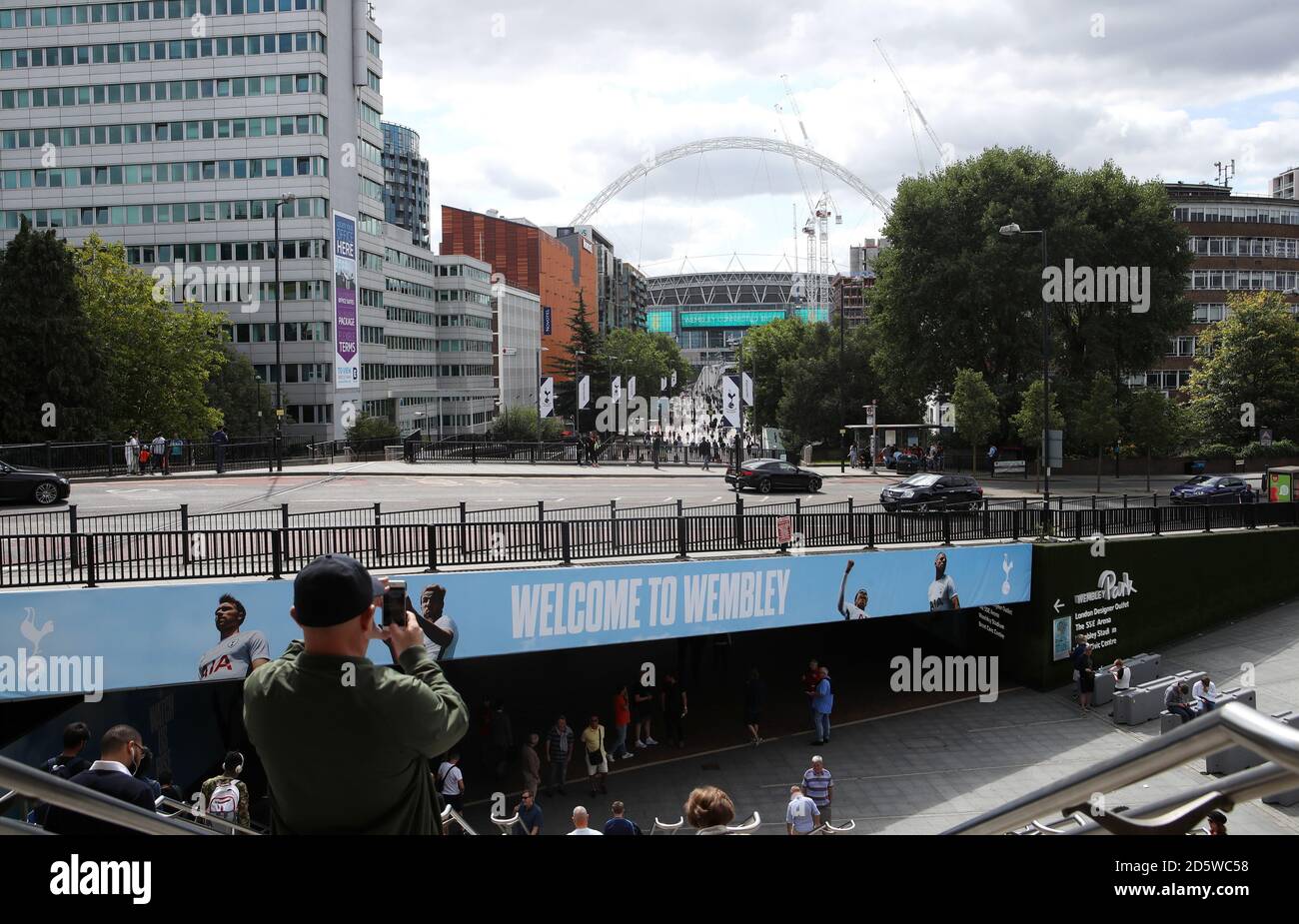 A view looking down Wembley Way outside the stadium before the game ...