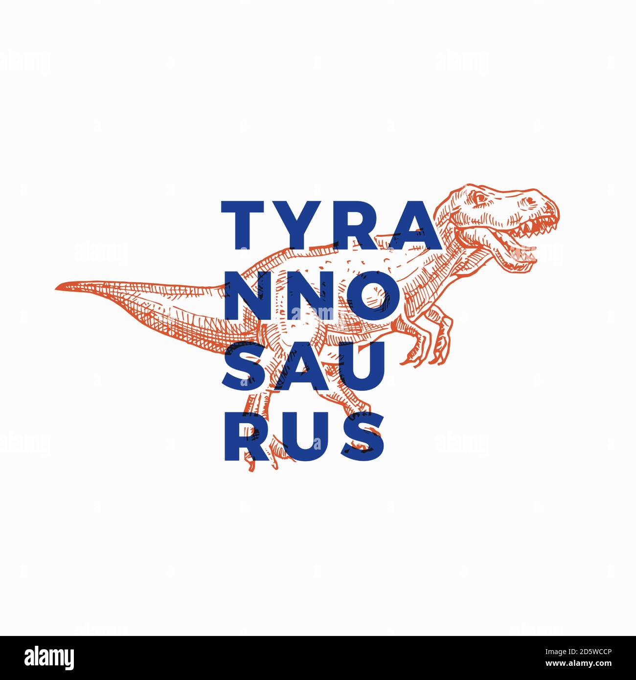 Prehistoric Dinosaur Abstract Sign, Symbol or Logo Template. Hand Drawn ...