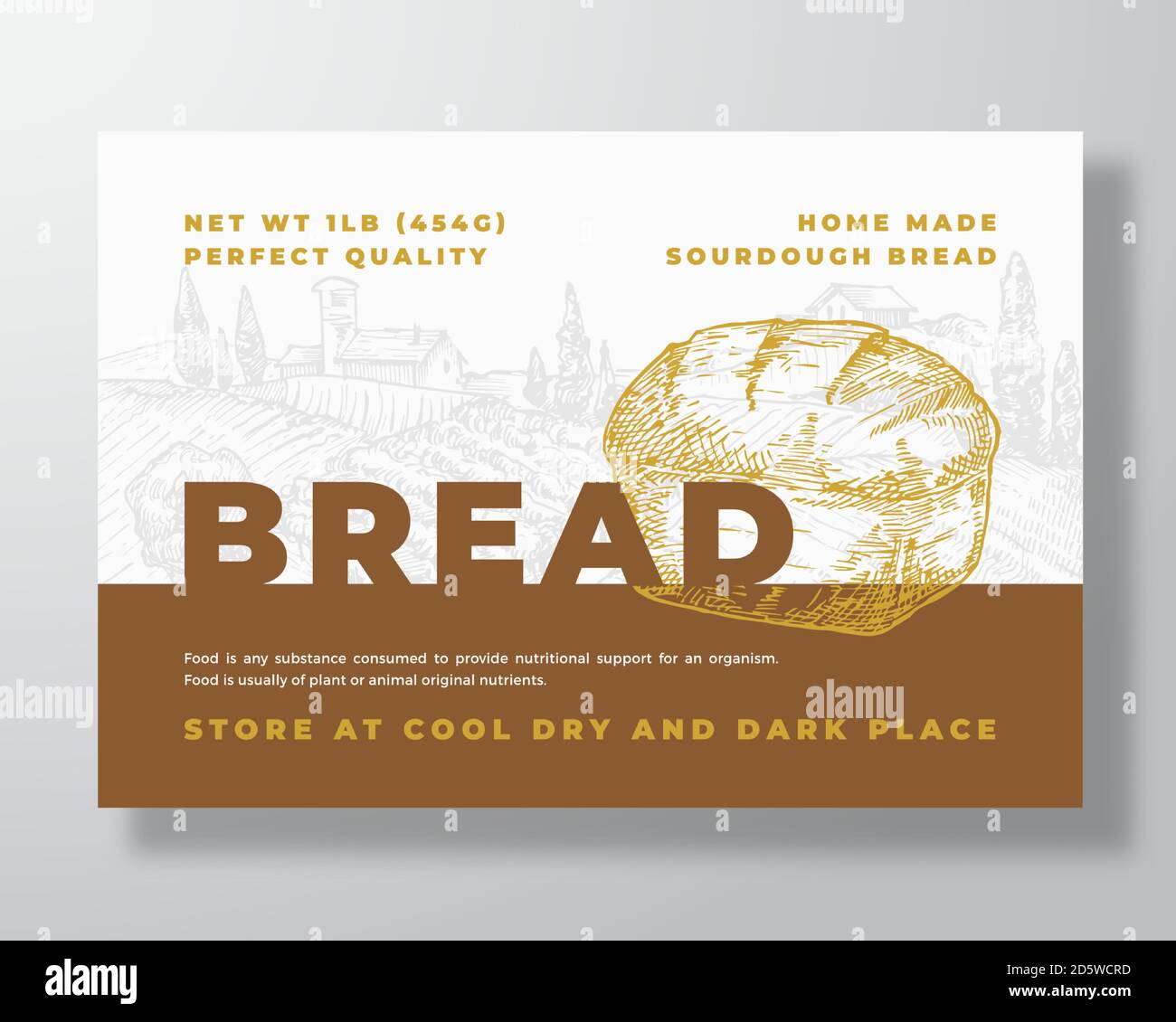 Sourdough Bread Label Template. Abstract Vector Packaging Design Layout ...