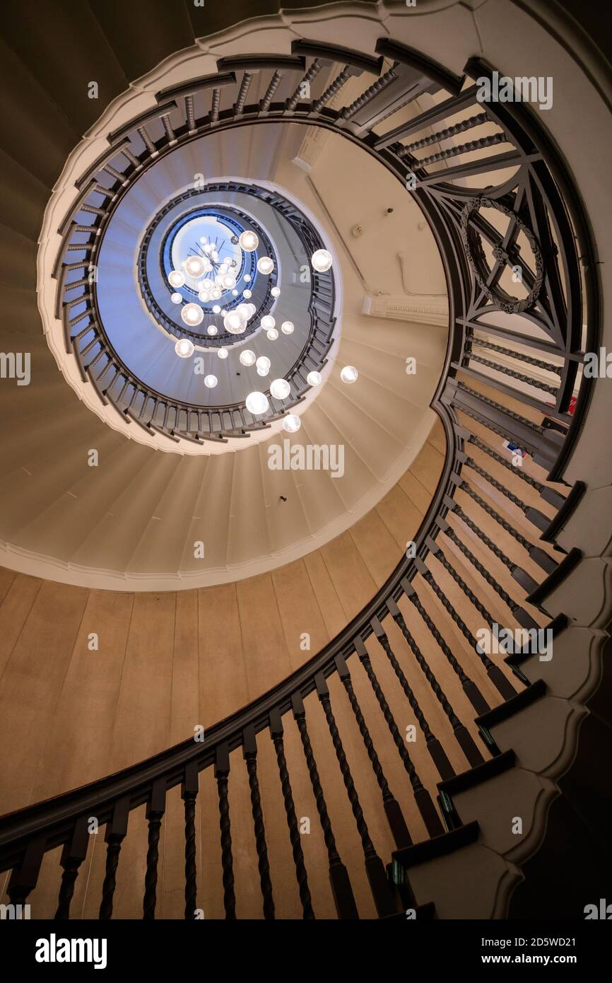 A general view of the Cecil Brewer spiral staircase, at Heals ...