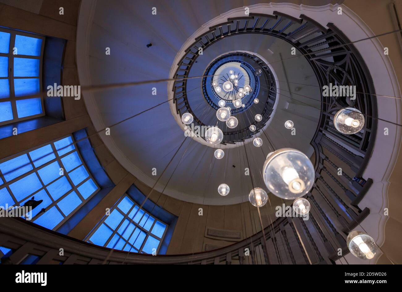 A general view of the Cecil Brewer spiral staircase, at Heals ...