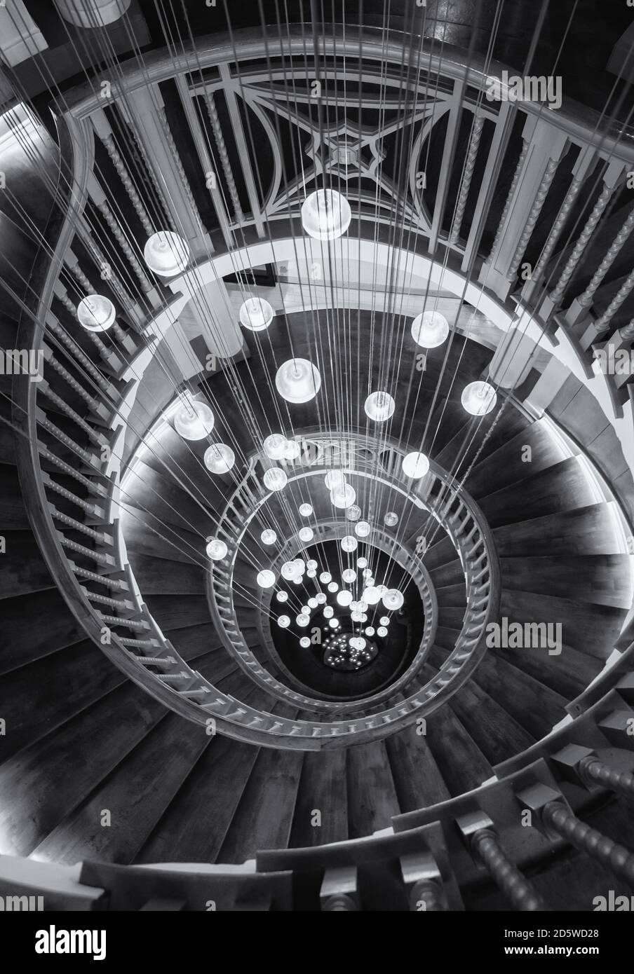 A general view of the Cecil Brewer spiral staircase, at Heals ...
