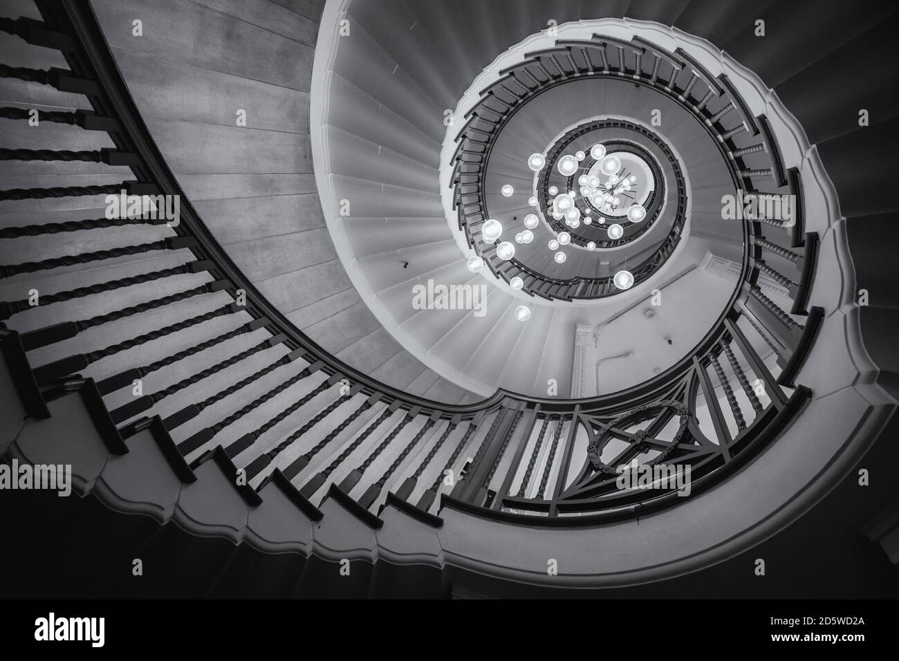 A general view of the Cecil Brewer spiral staircase, at Heals ...