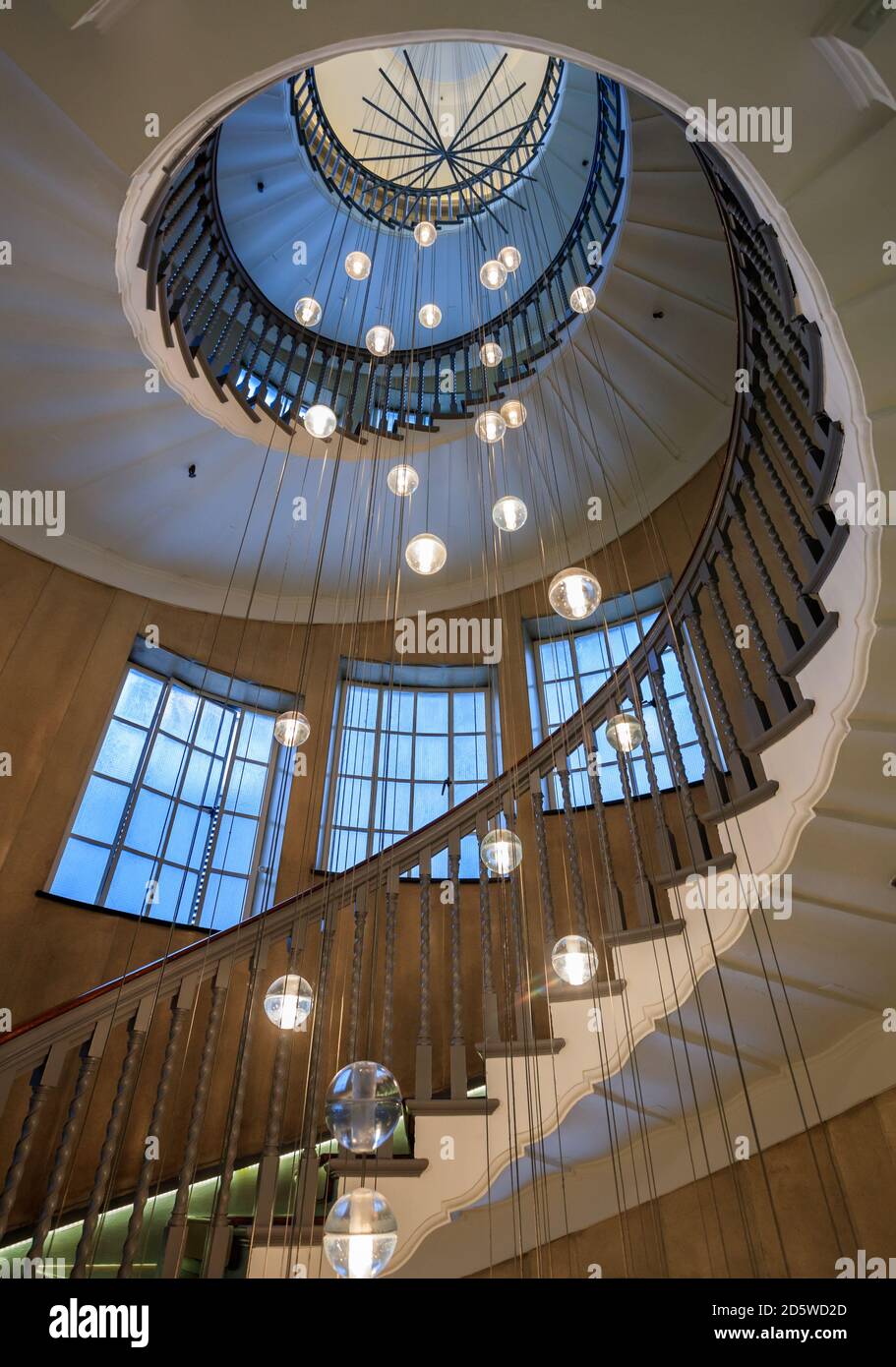 A general view of the Cecil Brewer spiral staircase, at Heals ...