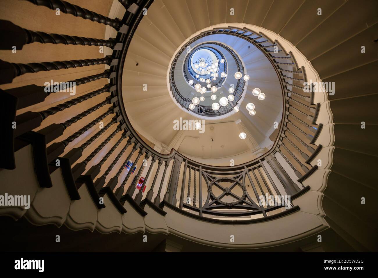 A general view of the Cecil Brewer spiral staircase, at Heals ...