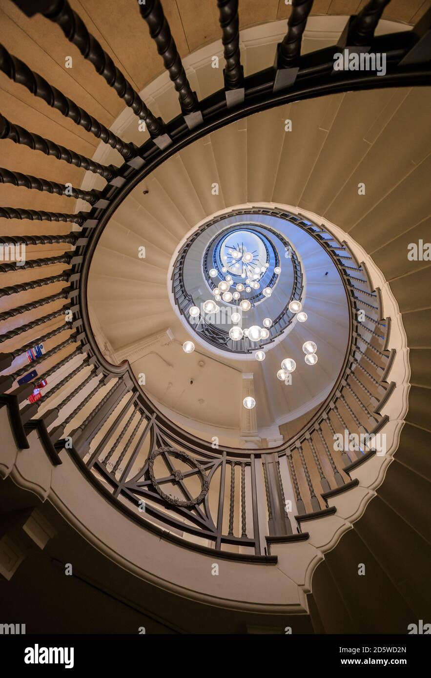 A general view of the Cecil Brewer spiral staircase, at Heals ...