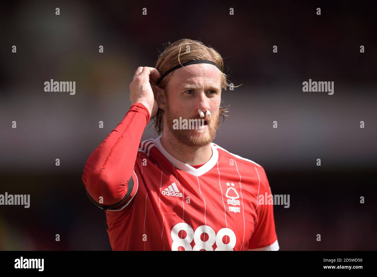 Nottingham Forest's Matthew Mills with a bloody nose Stock Photo - Alamy