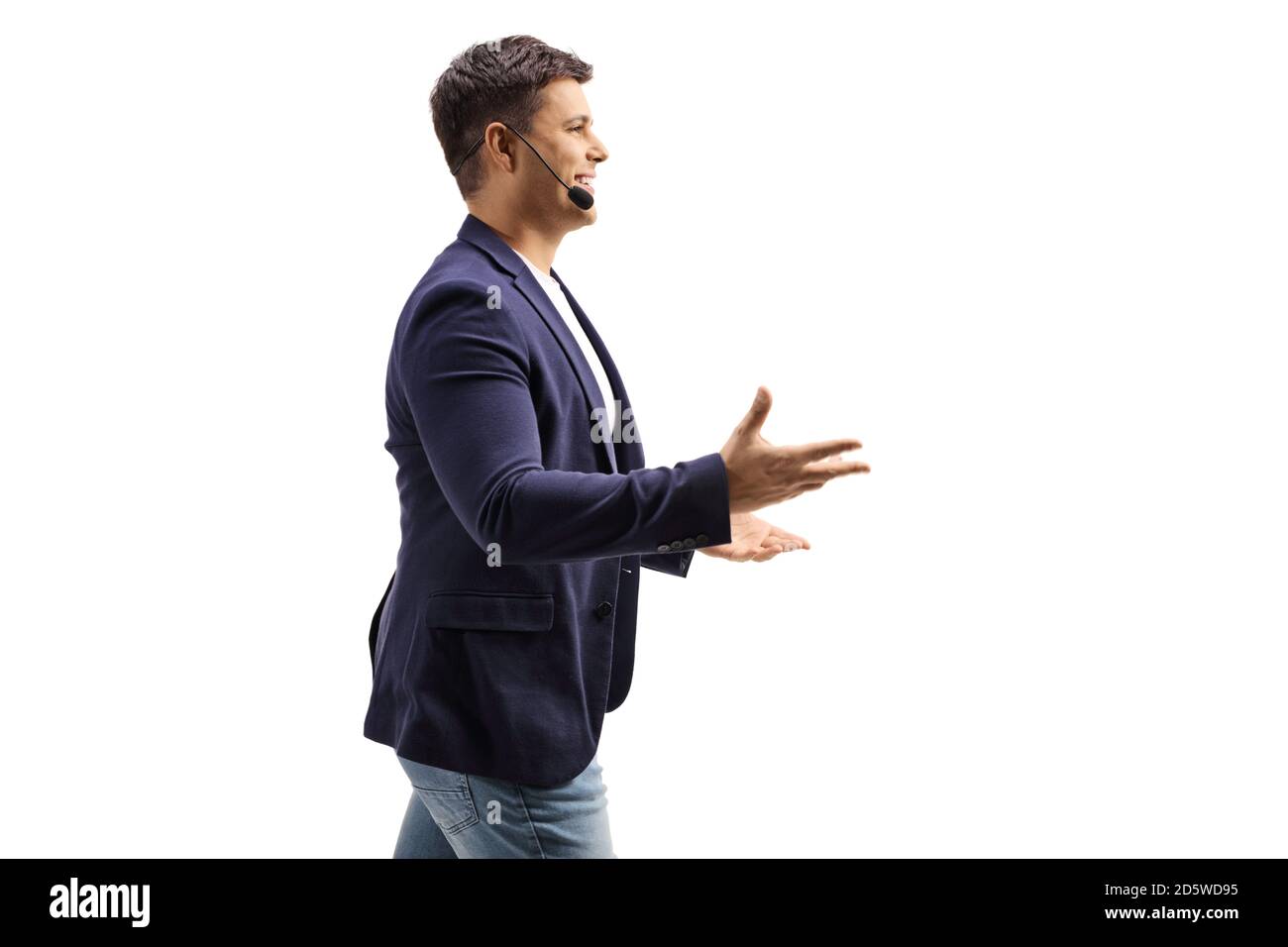 Young male speaker microphone Cut Out Stock Images & Pictures - Alamy