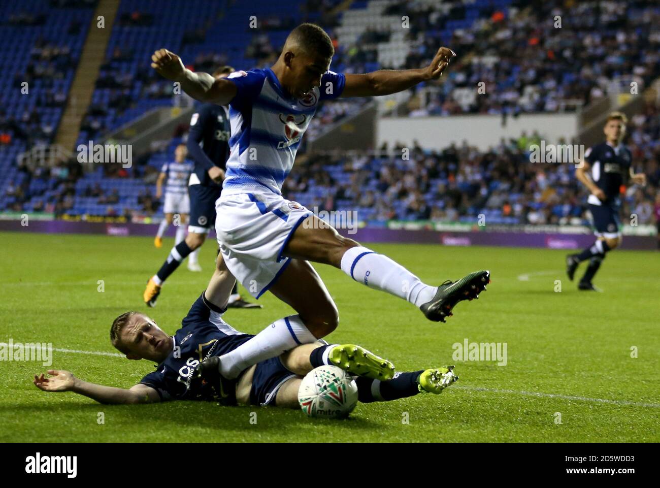 Reading's Andy Rinomhota and Millwall's Shane Ferguson in action Stock ...