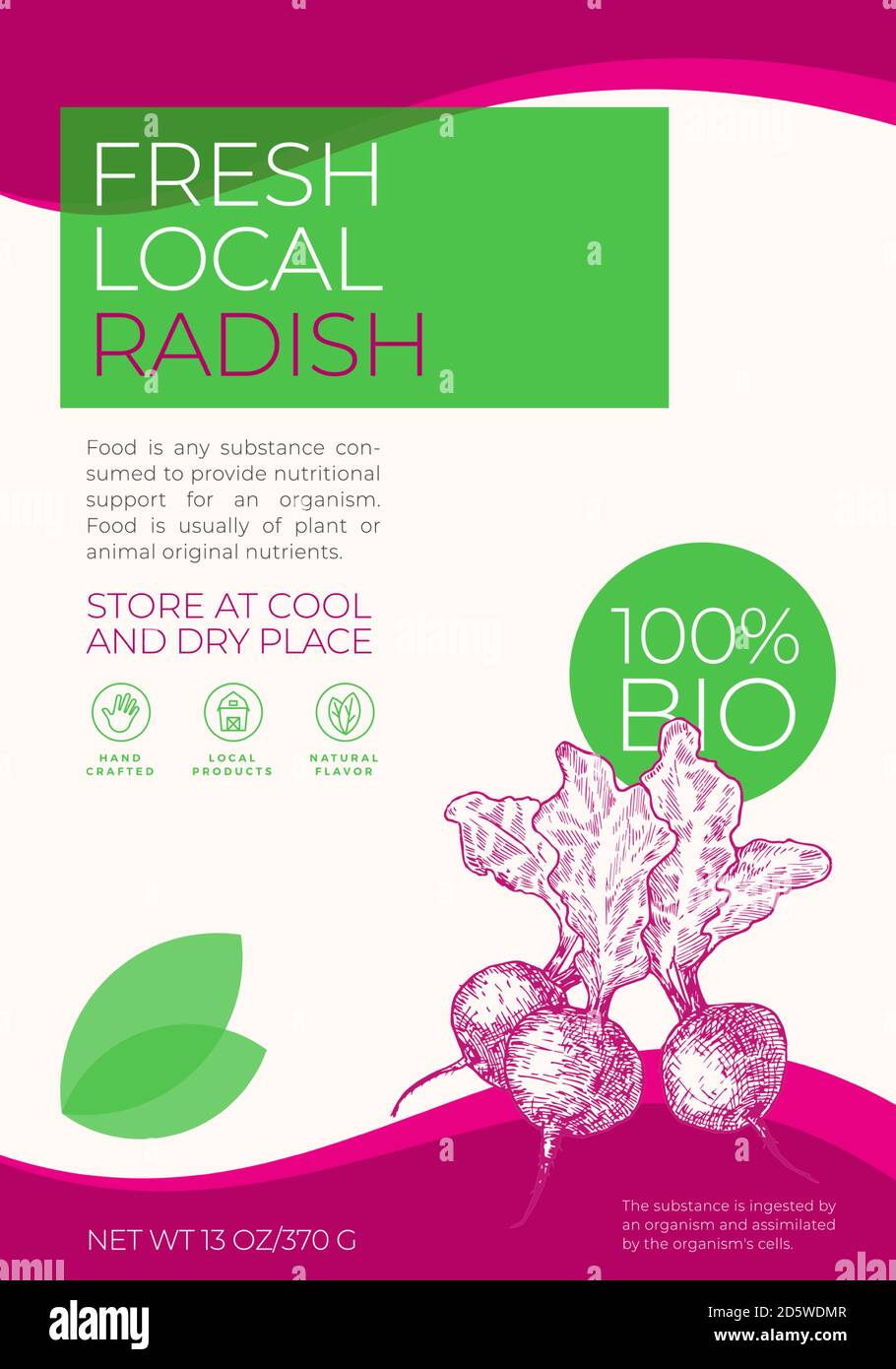 Fresh Local Vegetables Label Template. Abstract Vector Packaging Design ...
