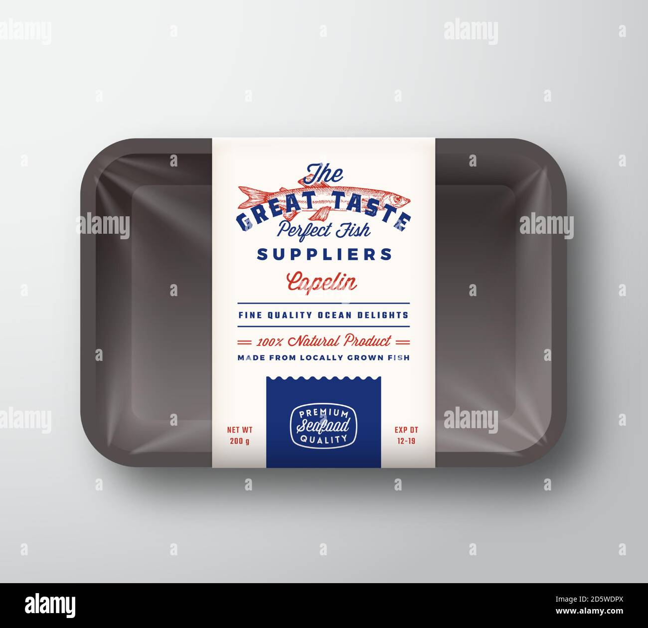 Great Taste Fish Suppliers Abstract Vector Rustic Packaging Design ...