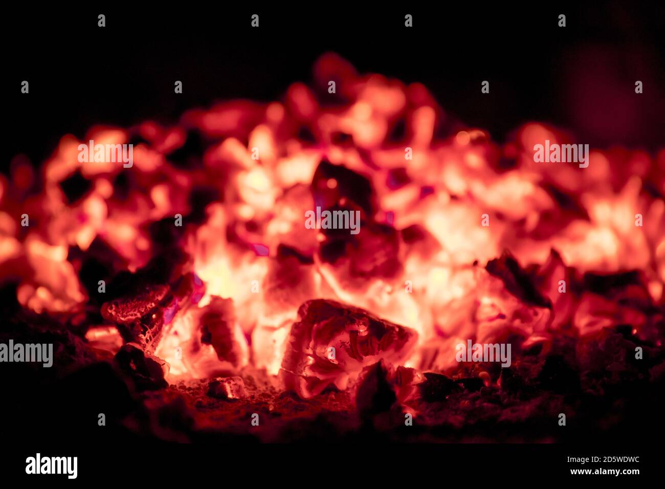 Burning wood char in fireplace Stock Photo - Alamy