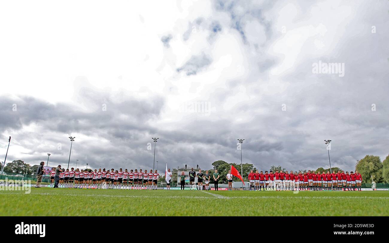The two team's line up Stock Photo - Alamy
