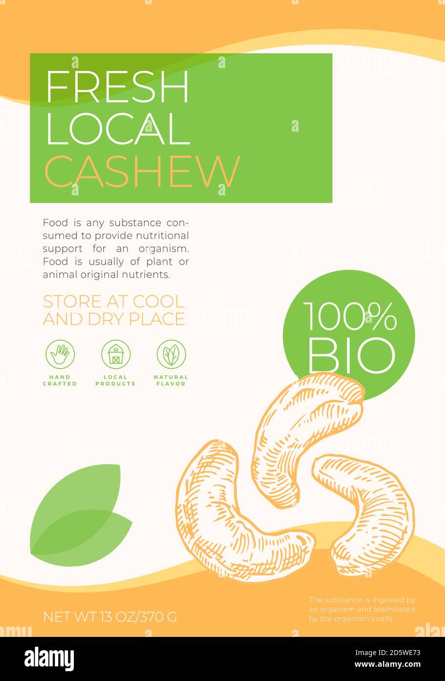 Fresh Local Nuts Label Template. Abstract Vector Packaging Design ...