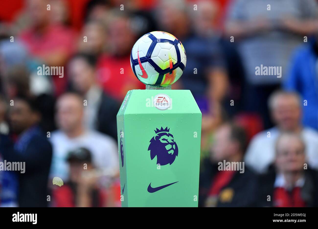 A general view of the match ball on a plinth before kick off Stock ...