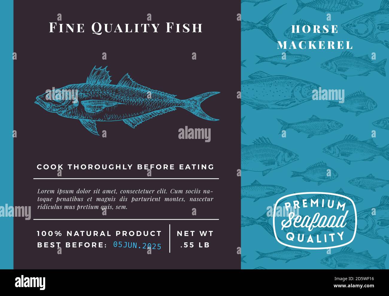 Premium Quality Horse Mackerel Abstract Vector Packaging Design or ...