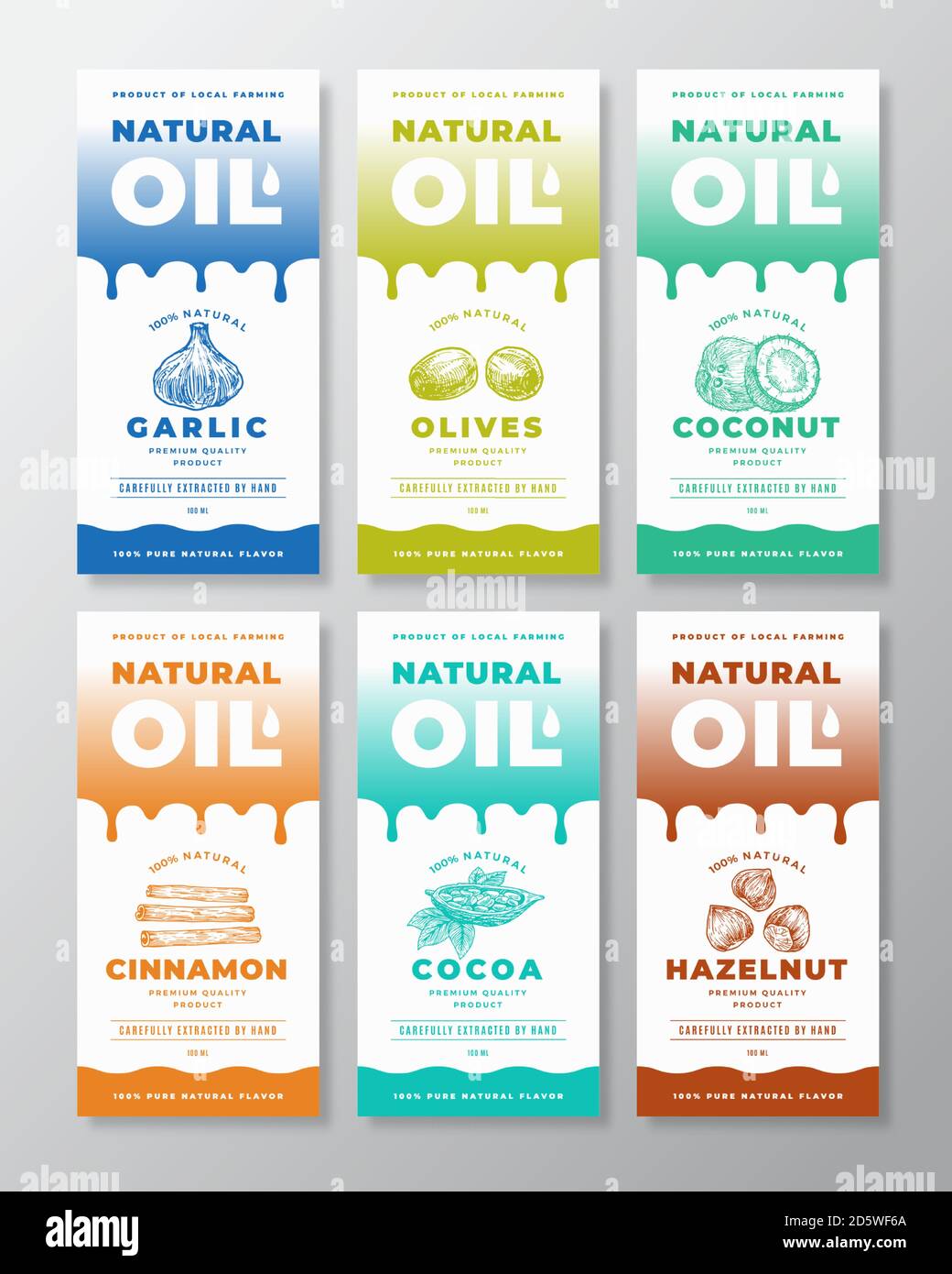 Natural Oil Abstract Vector Packaging Designs or Label Templates ...