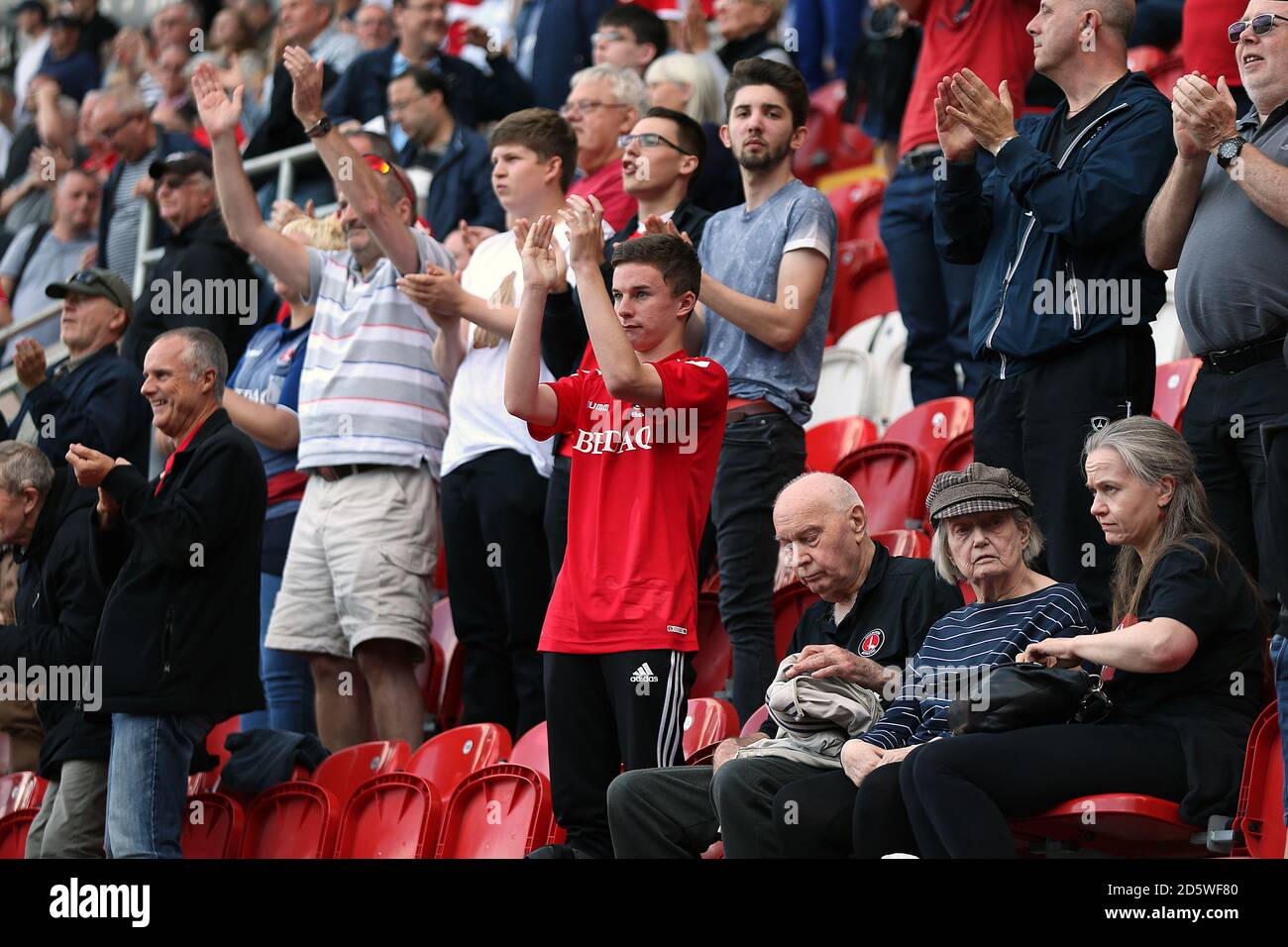 Charlton Athletic fans in the stands at the AESSEAL New York Stadium ...