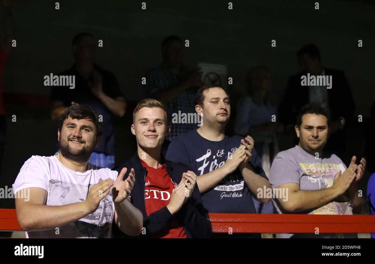 Charlton Athletic fans in the stands show their support Stock Photo - Alamy