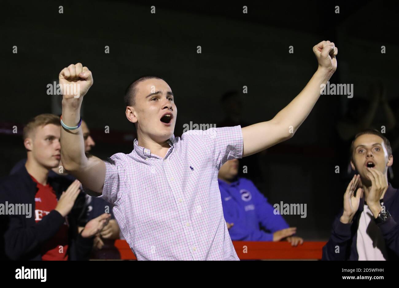 Charlton Athletic fans in the stands show their support Stock Photo - Alamy