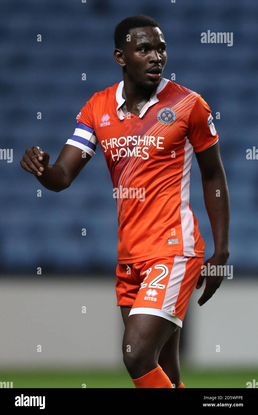 Shrewsbury Town's Aristote Nsiala Stock Photo - Alamy