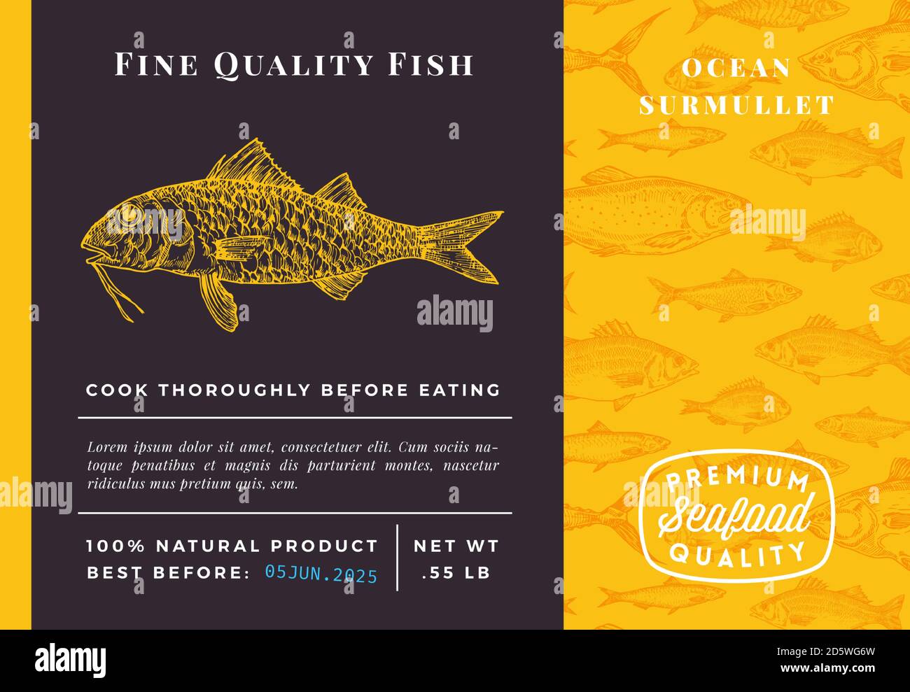 Premium Quality Surmullet Abstract Vector Packaging Design or Label ...