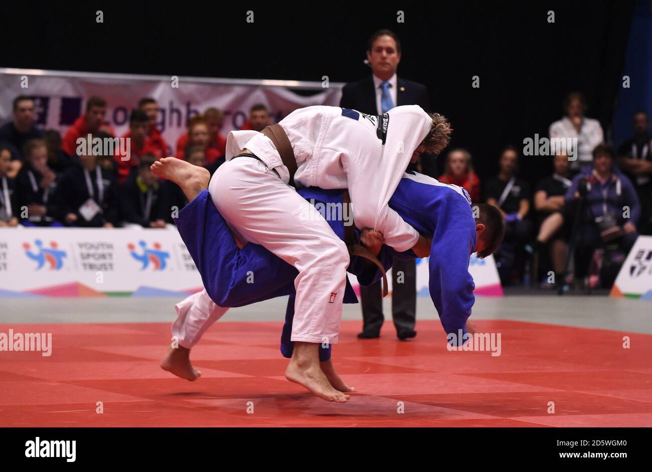 Wales' Morgan Daly and England's Max Greggory compete in the Mens Final ...