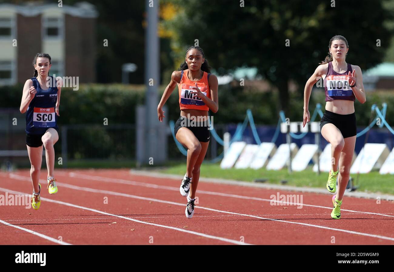 England Midland's Cassie-Ann Pemberton (centre) competes in the Girls ...