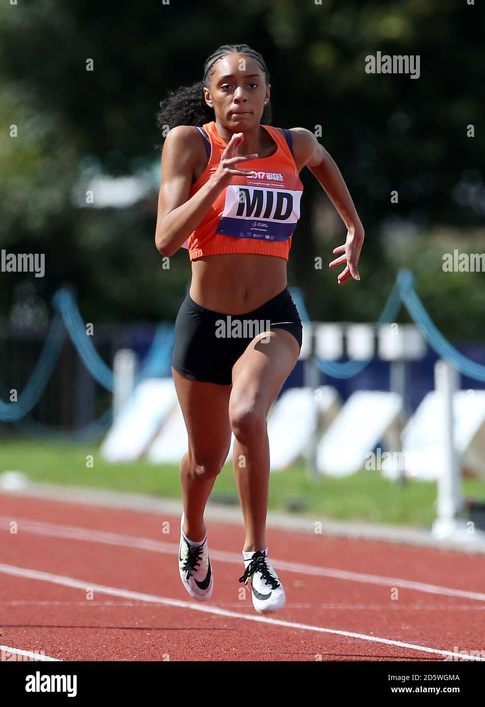 England Midland's Cassie-Ann Pemberton competes in the Girls 100m in ...