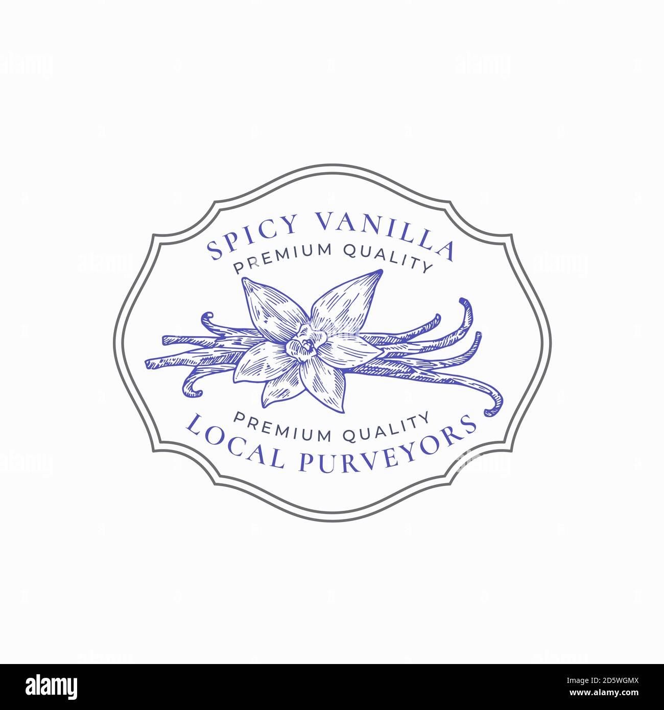 Fragrant Spicy Vanilla Abstract Vector Sign, Symbol or Logo Template ...