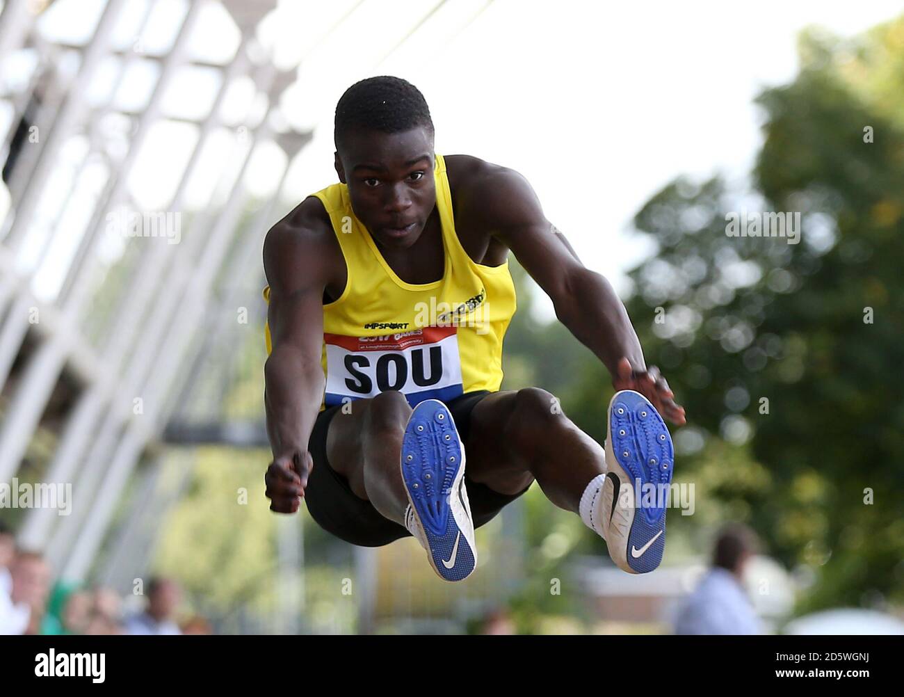 England South's Dominic Ogbechie competes in the Boys Long Jump in the ...