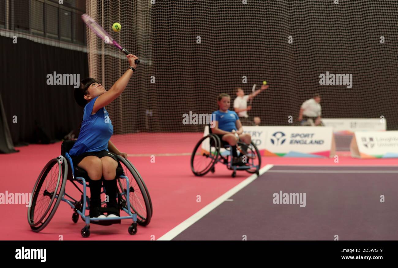 Jade McGoldrick and Ellie Robertson during the girls doubles Wheelchair ...