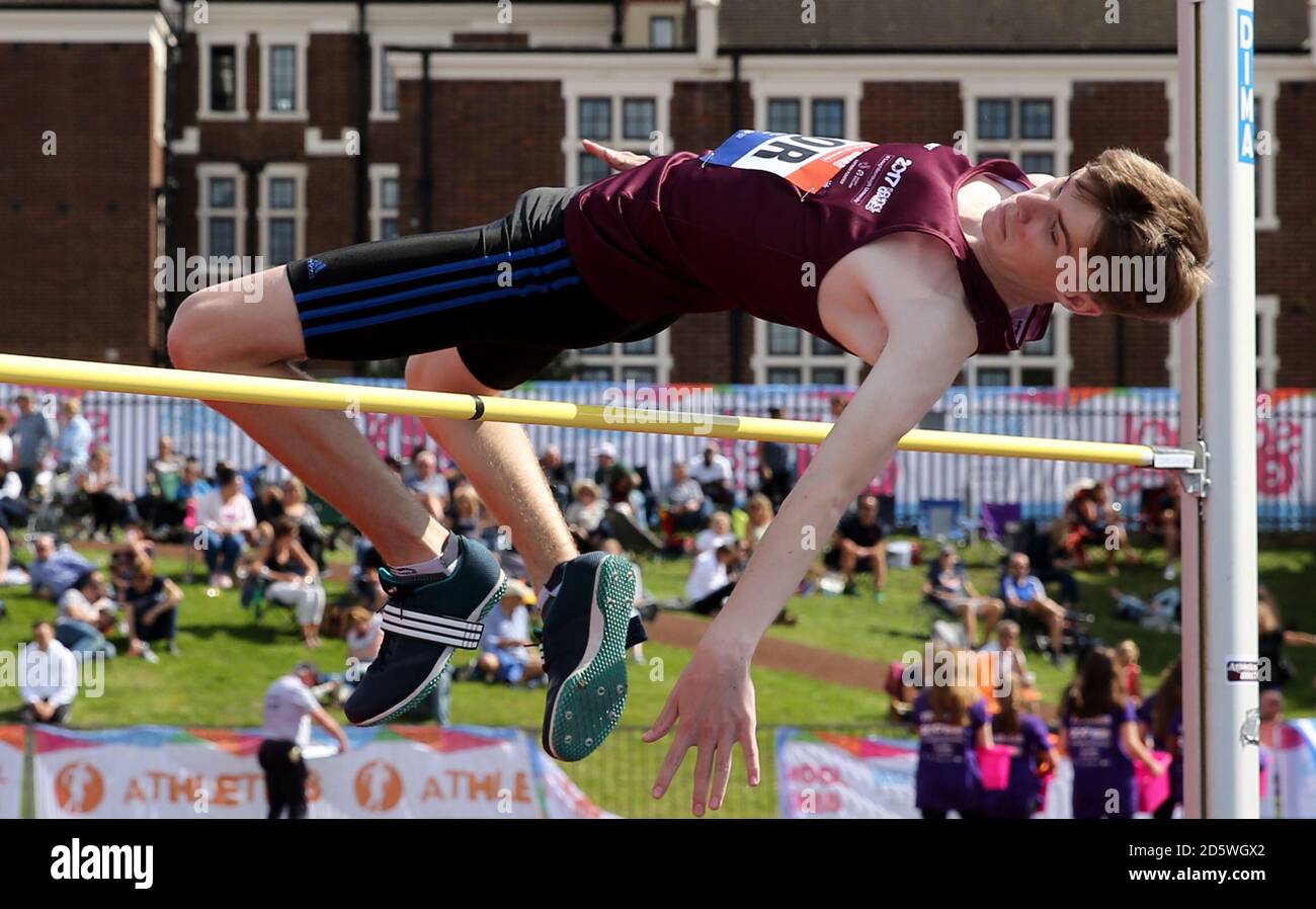England North's Kaya Walker competes in the Boys High Jump in the ...