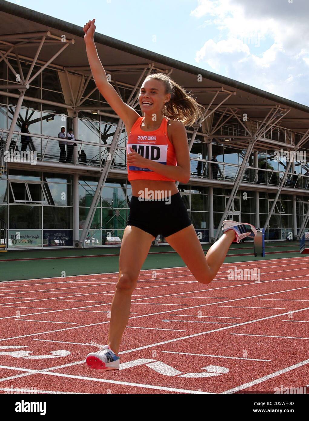 England Midland's Elise Thorner wins the Girls 1500m Steeple in the ...