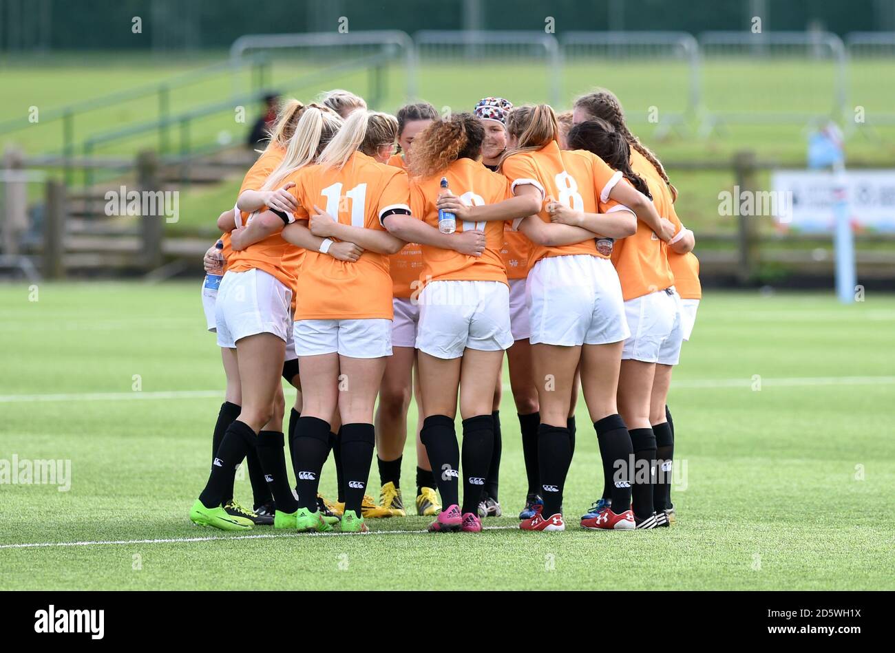 South West team in a huddle during the Rugby 7's Competition during the ...