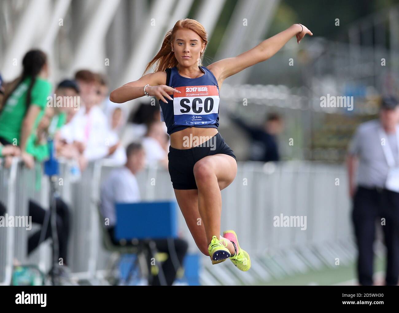 Scotland's Morgan Findlay competes in the girls triple jump in the ...