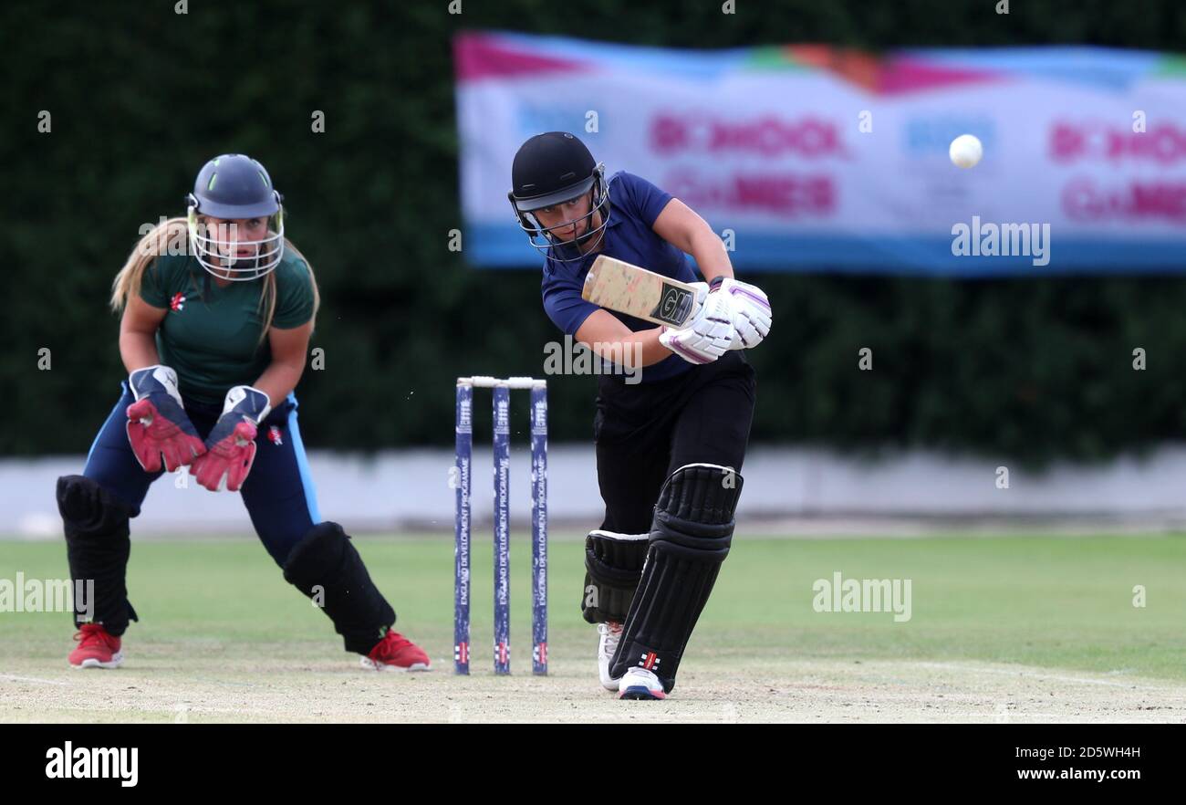 Team Sciver's Eva Gray bats during the Women's Cricket competition ...