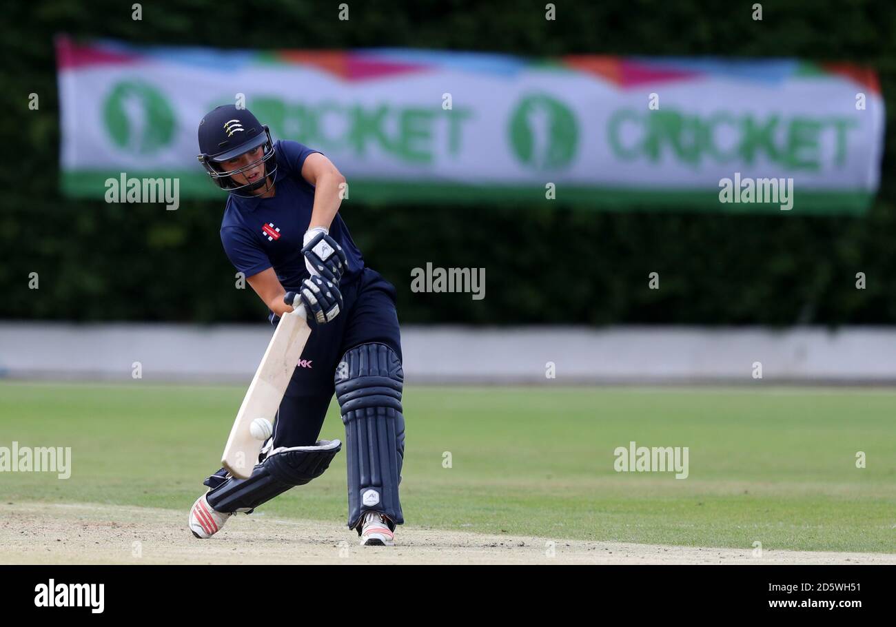 Team Sciver's Millie Pope bats during the Women's Cricket competition ...