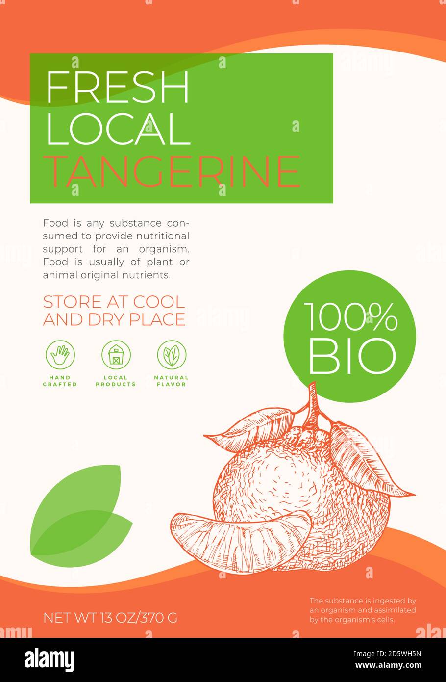 Fresh Local Fruits Label Template. Abstract Vector Packaging Design ...