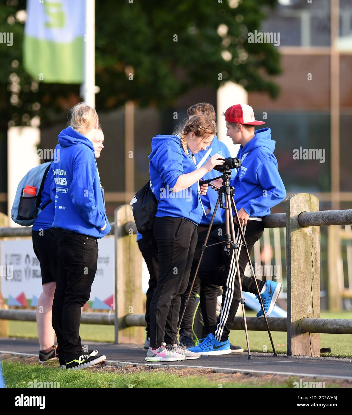The young Media team at work during the 2017 School Games Stock Photo ...