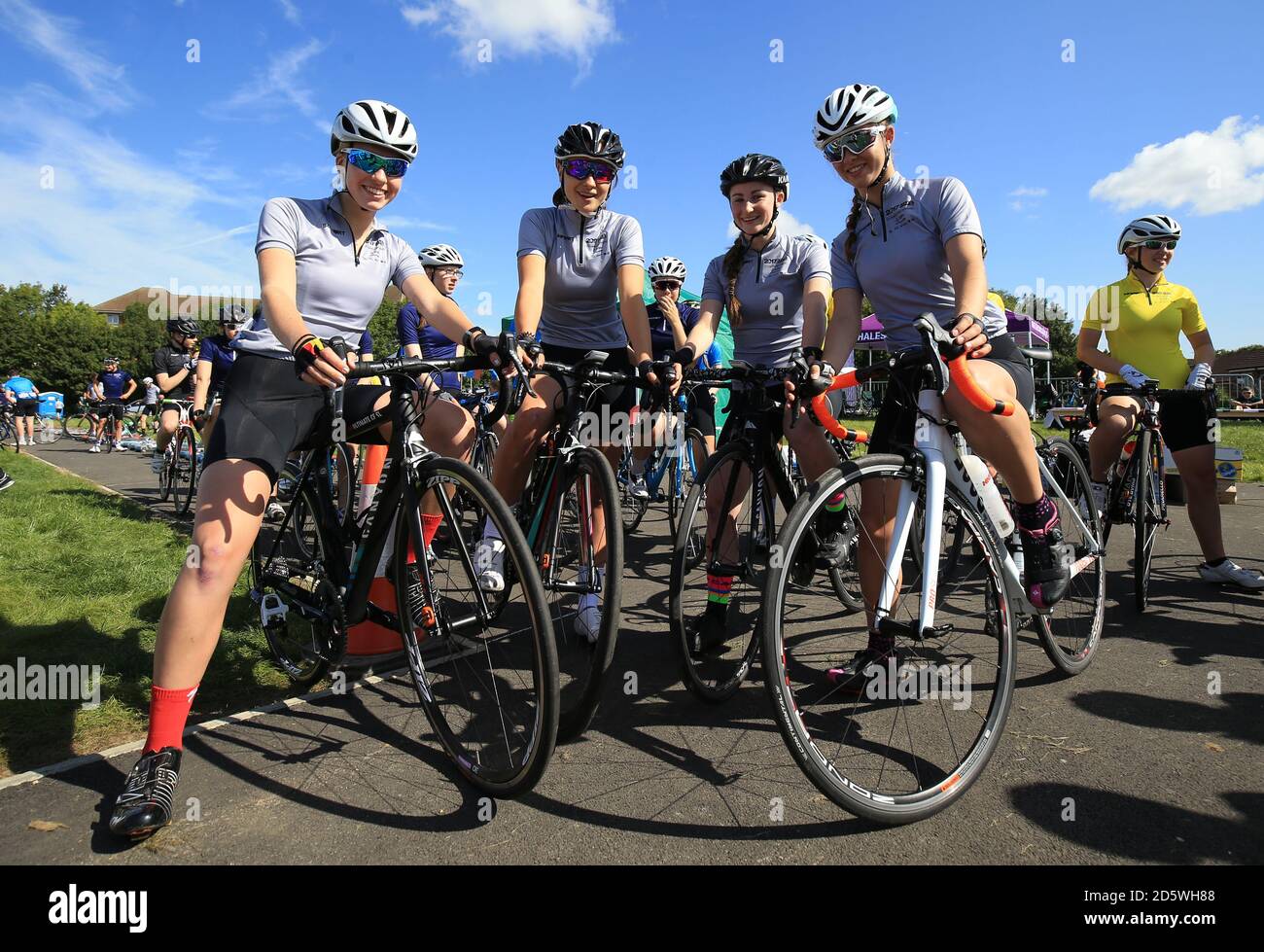Girls team from South prepare for their cycling heat at New College ...