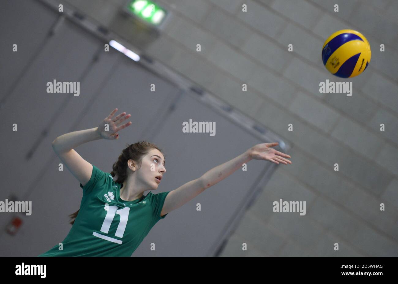 Wales Girls Rachel Daniels during the volleyball competition during the ...
