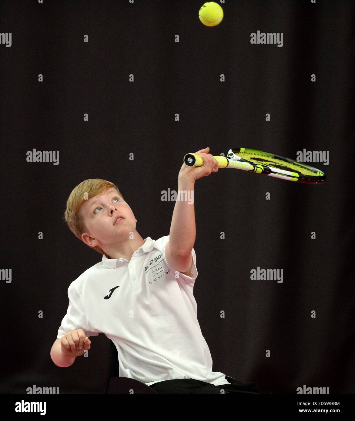 England's Joshua Johns competes during the Mens Wheelchair Tennis ...