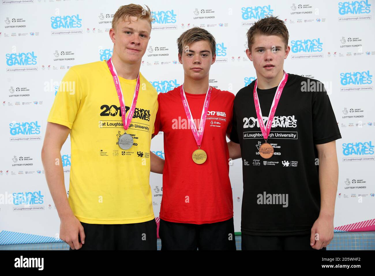 England Central's Charlie Pool (silver), Wale's Ioan Evans (gold) and ...